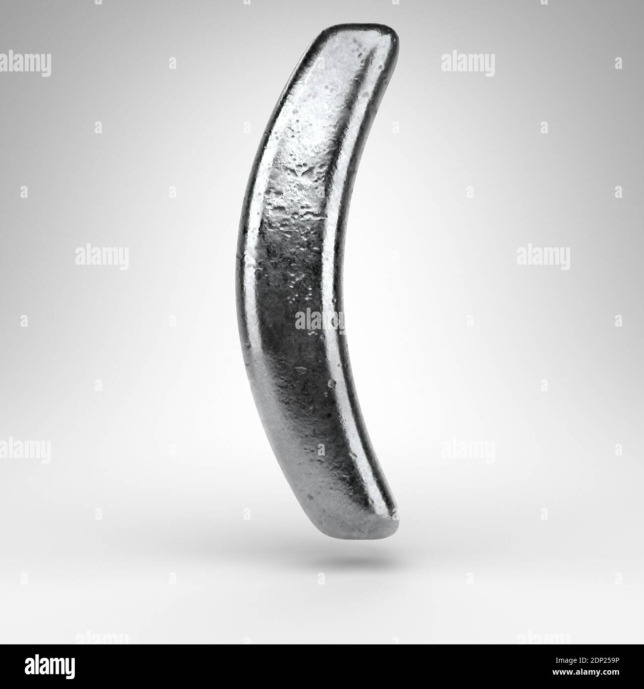 Left round bracket symbol on white background. Iron 3D rendered sign ...