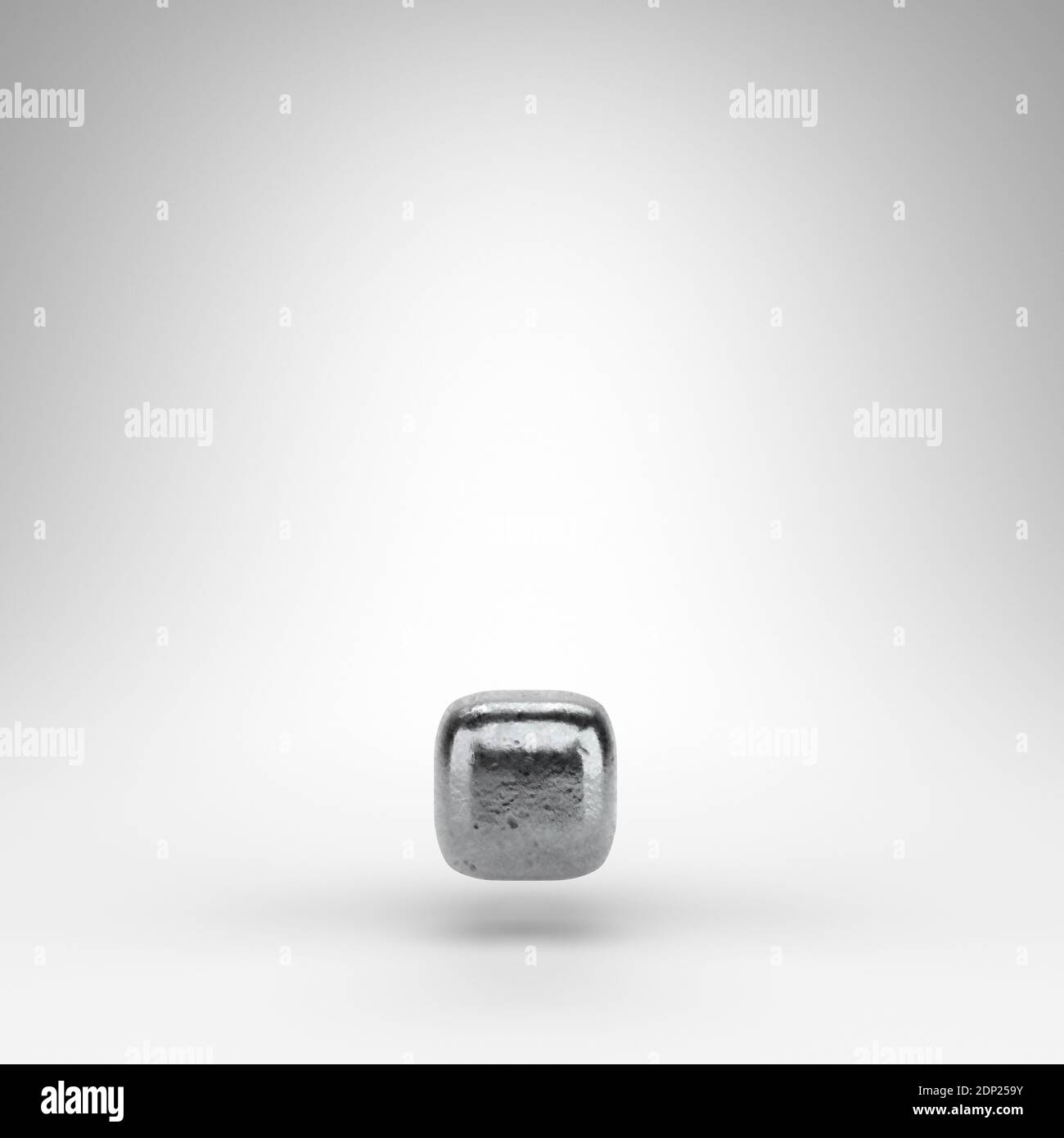 Period symbol on white background. Iron 3D rendered sign with gloss ...