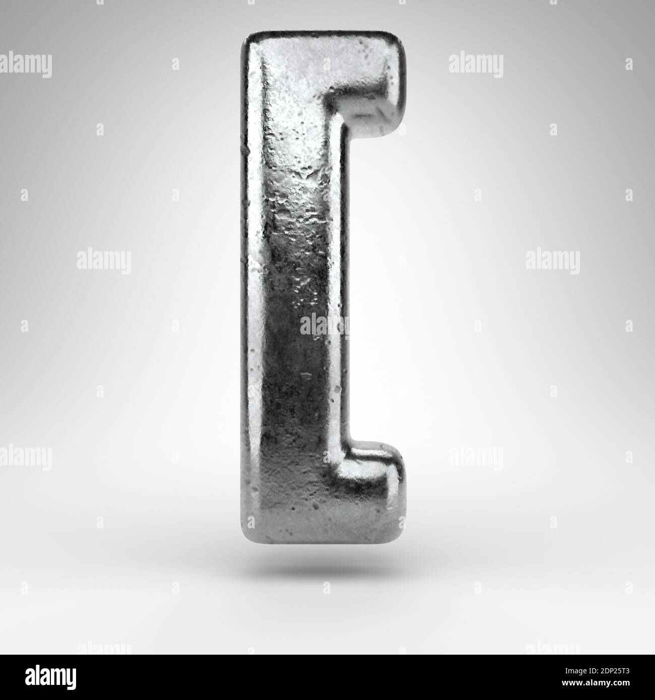 Left square bracket symbol on white background. Iron 3D rendered sign ...