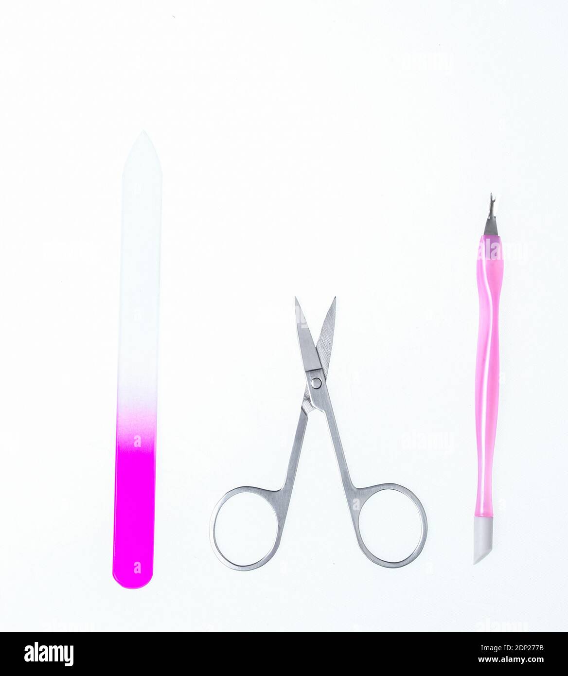 Set of tools for manicure isolated on white background. Nail file, nail ...