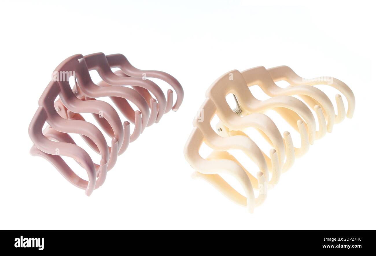 Two Hair clips isolated on white background Stock Photo - Alamy