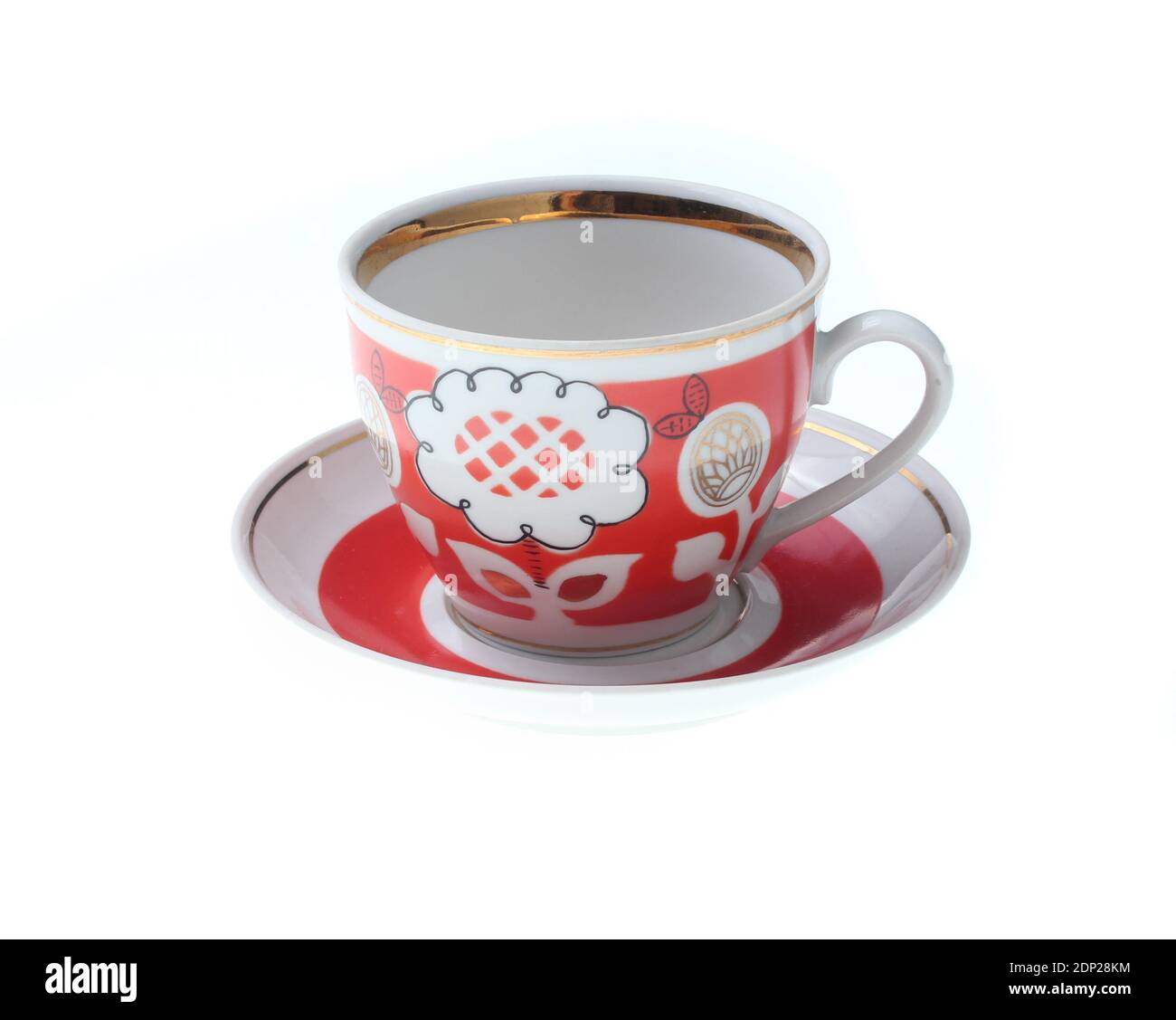 Retro cup isolated on white background Stock Photo - Alamy