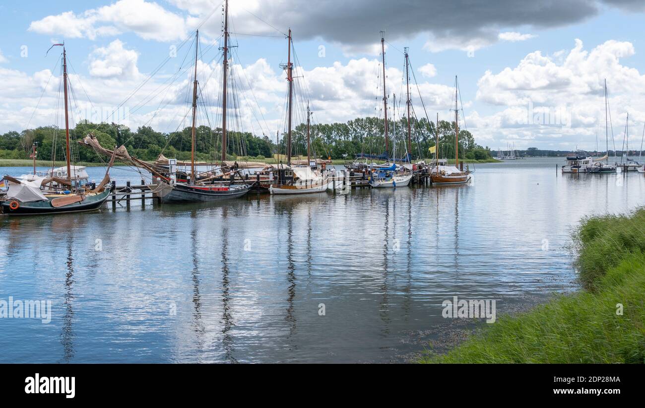 Historische Segelboote in Kappeln an der Schlei, Schleswig-Holstein ...