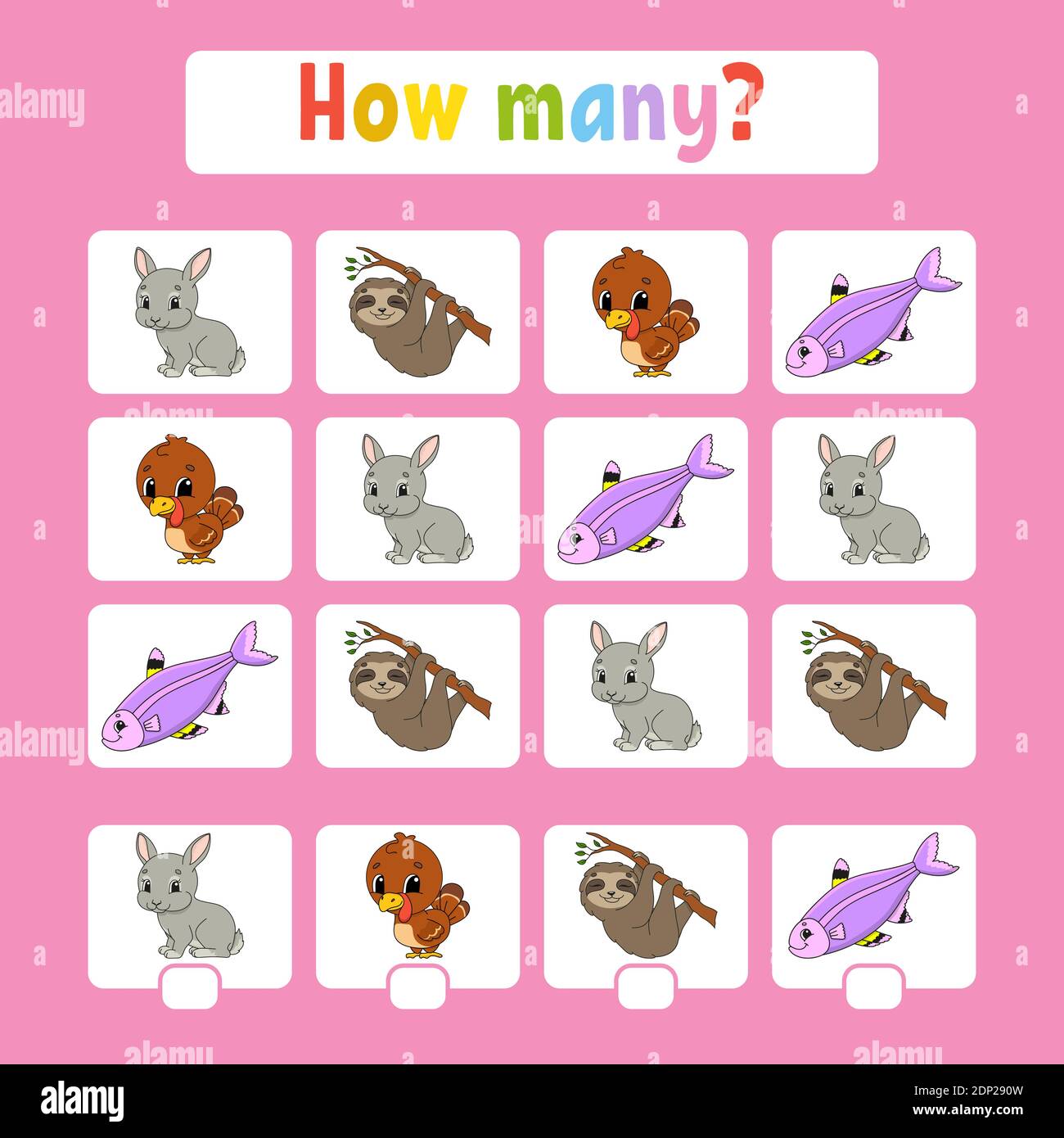 Counting game for children of preschool age. Learning mathematics. How ...