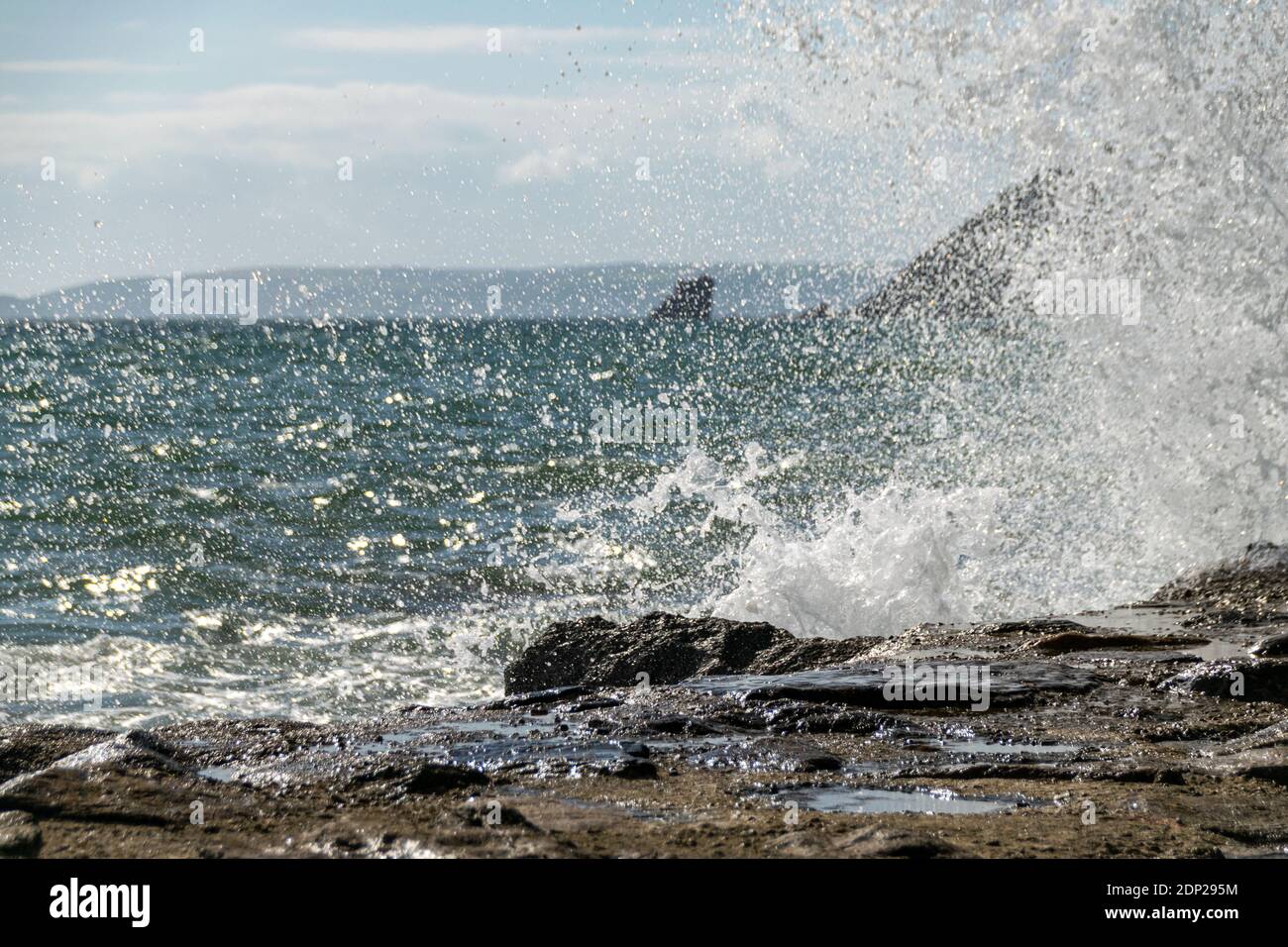 Hurricane waves hitting shore hi-res stock photography and images - Alamy