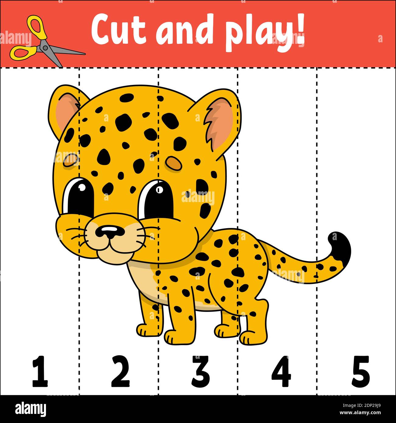 Learning numbers. Cut and play. Education developing worksheet. Game ...