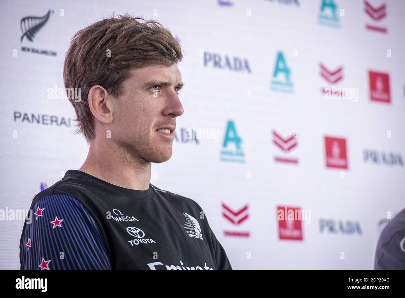 Emirates Team New Zealand helmsman Peter Burling during the Prada ...