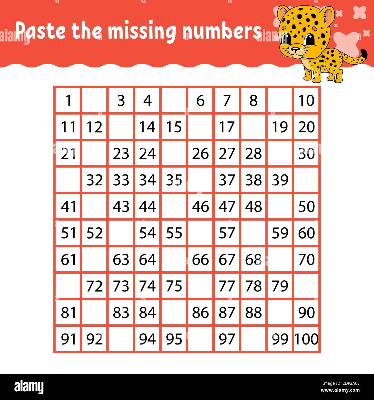 Paste the missing numbers. Handwriting practice. Learning numbers for ...