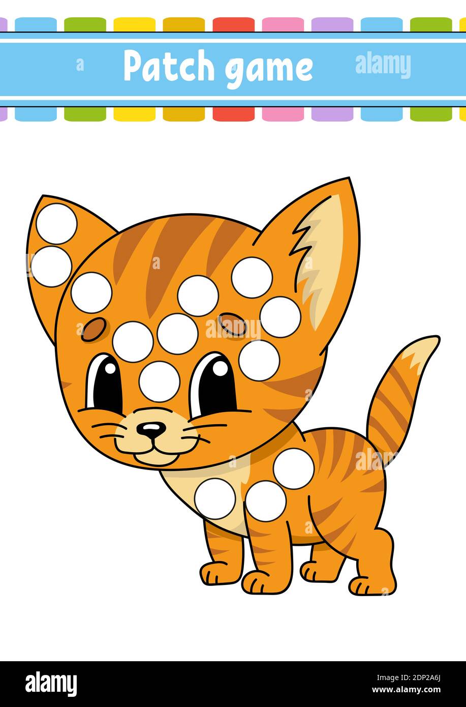 Patch game for children. Do a dot coloring page. Educational activity ...