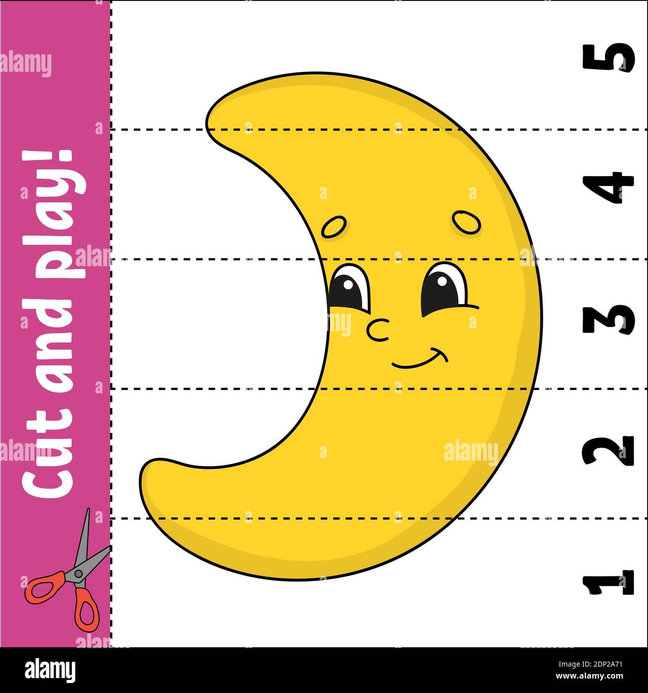 Learning numbers. Cut and play. Education developing worksheet. Game ...