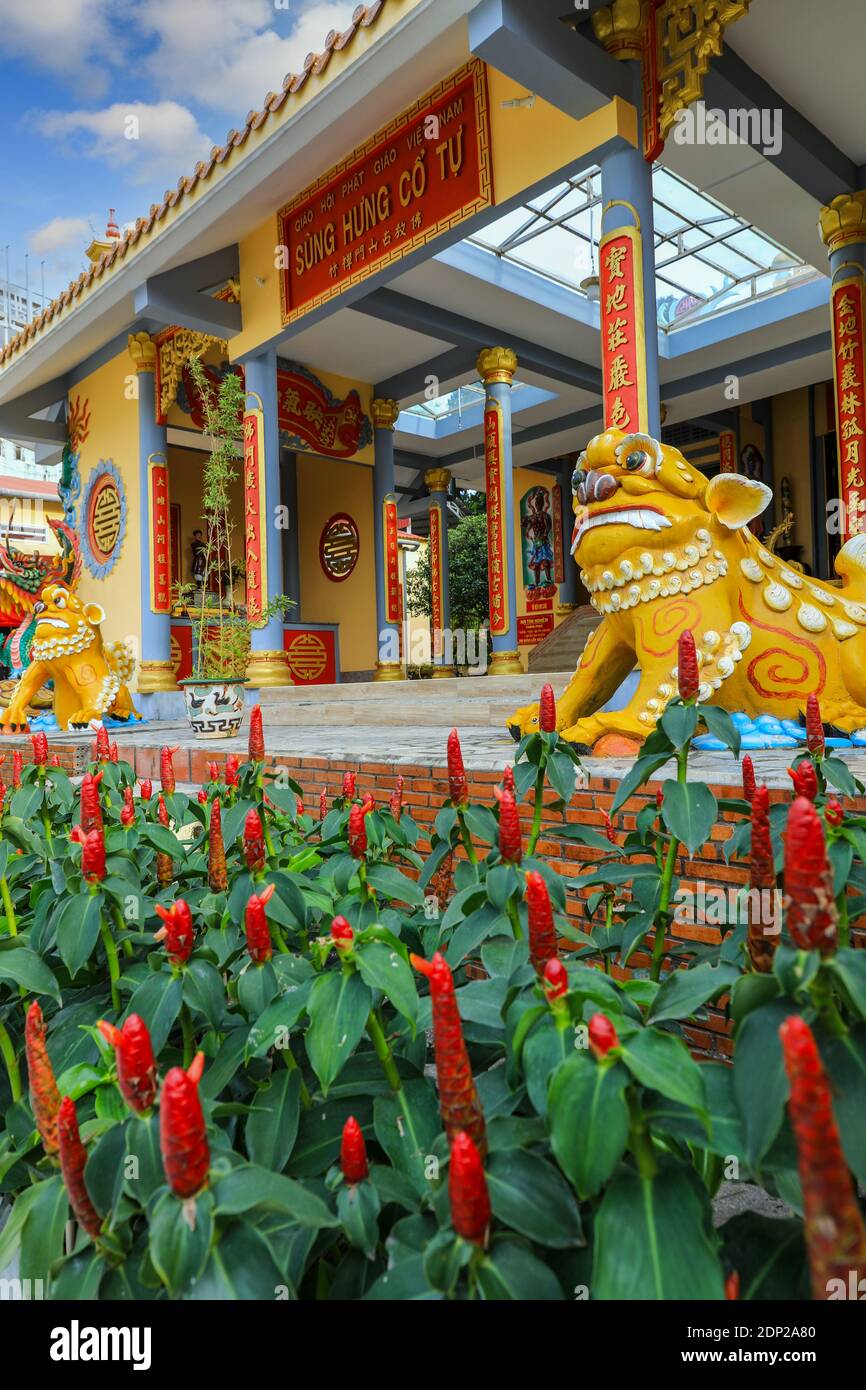 Mythical creature at Sung Hung Pagoda (Sung Hung Co Tu), Tran Hung Dao ...