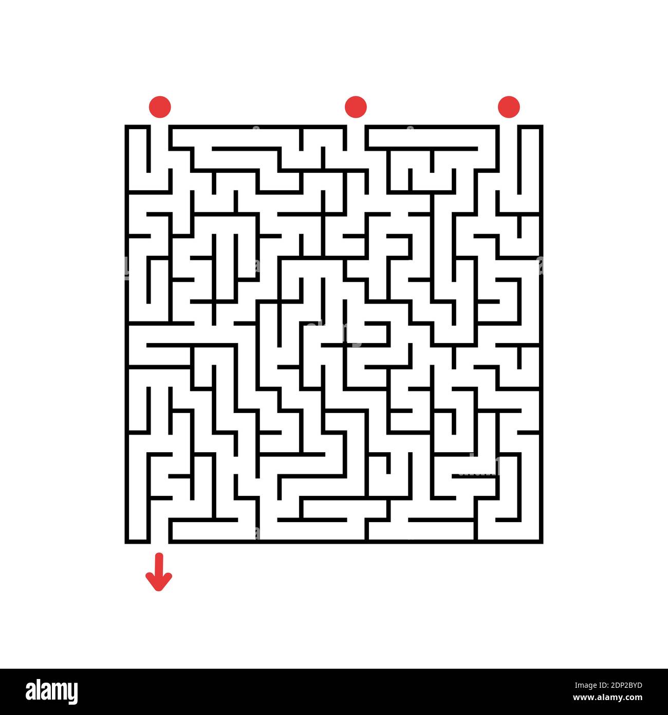 Abstract square maze. Game for kids. Puzzle for children. Labyrinth conundrum. Flat vector ...
