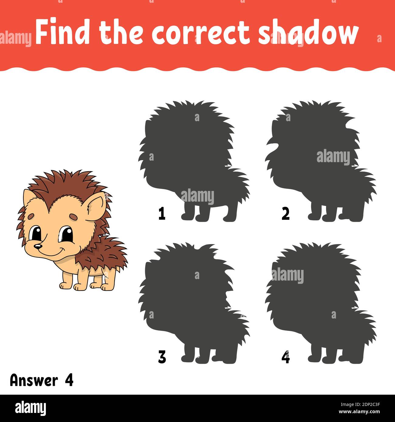 Find the correct shadow. Draw a line. Education developing worksheet ...