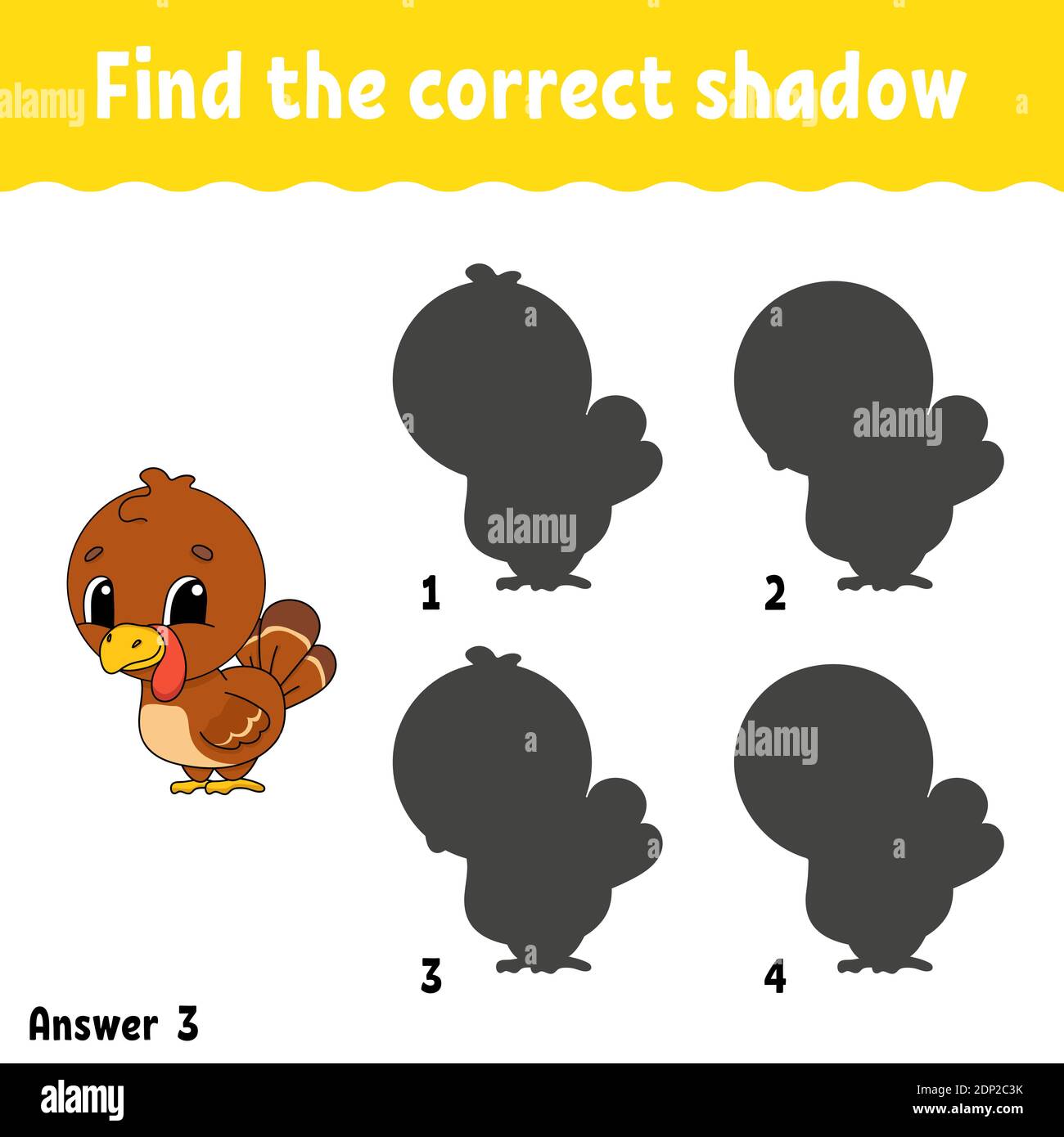 Find the correct shadow. Draw a line. Education developing worksheet ...