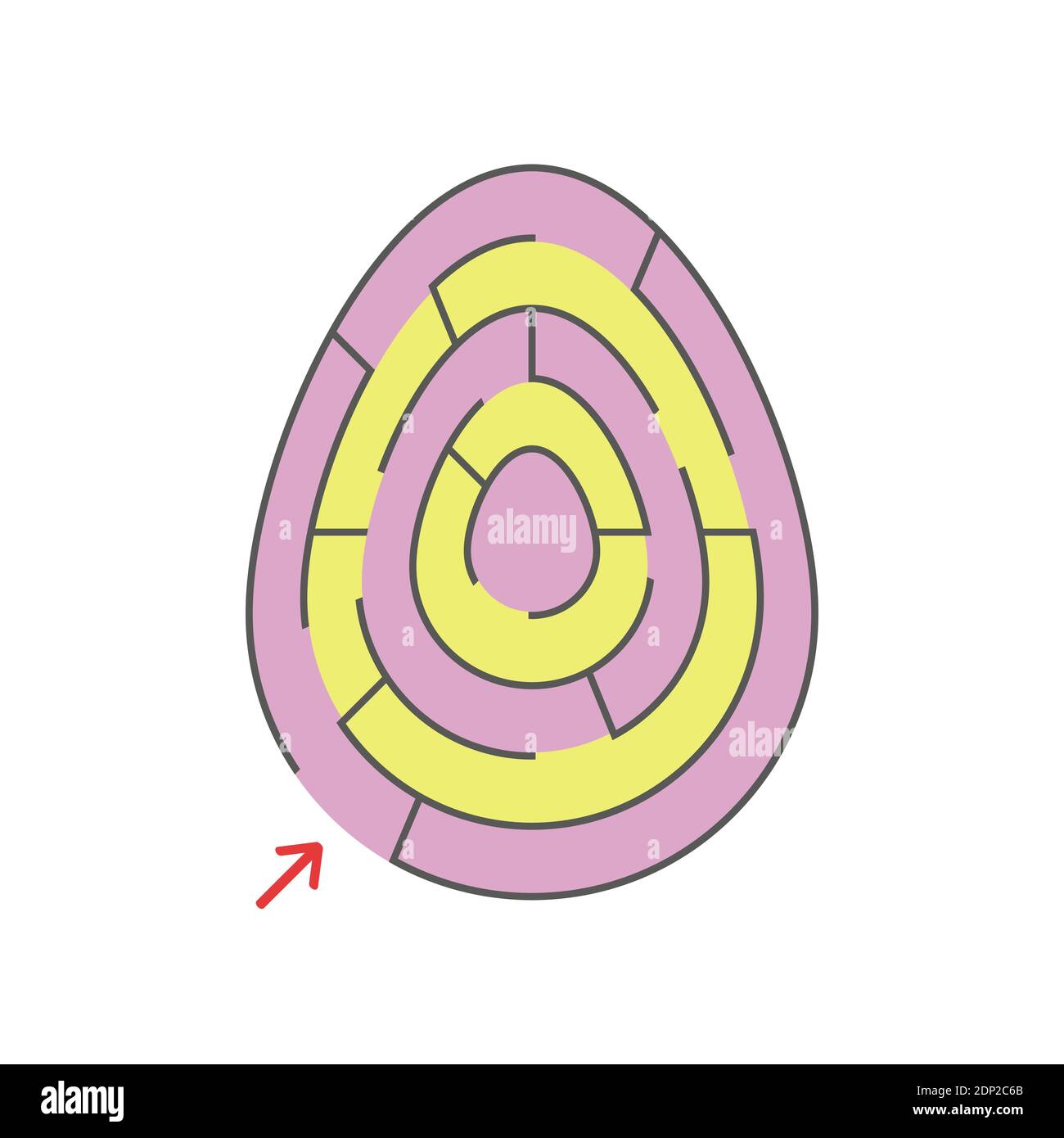 Color oval labyrinth. Game for kids. Puzzle for children. Holiday, egg ...