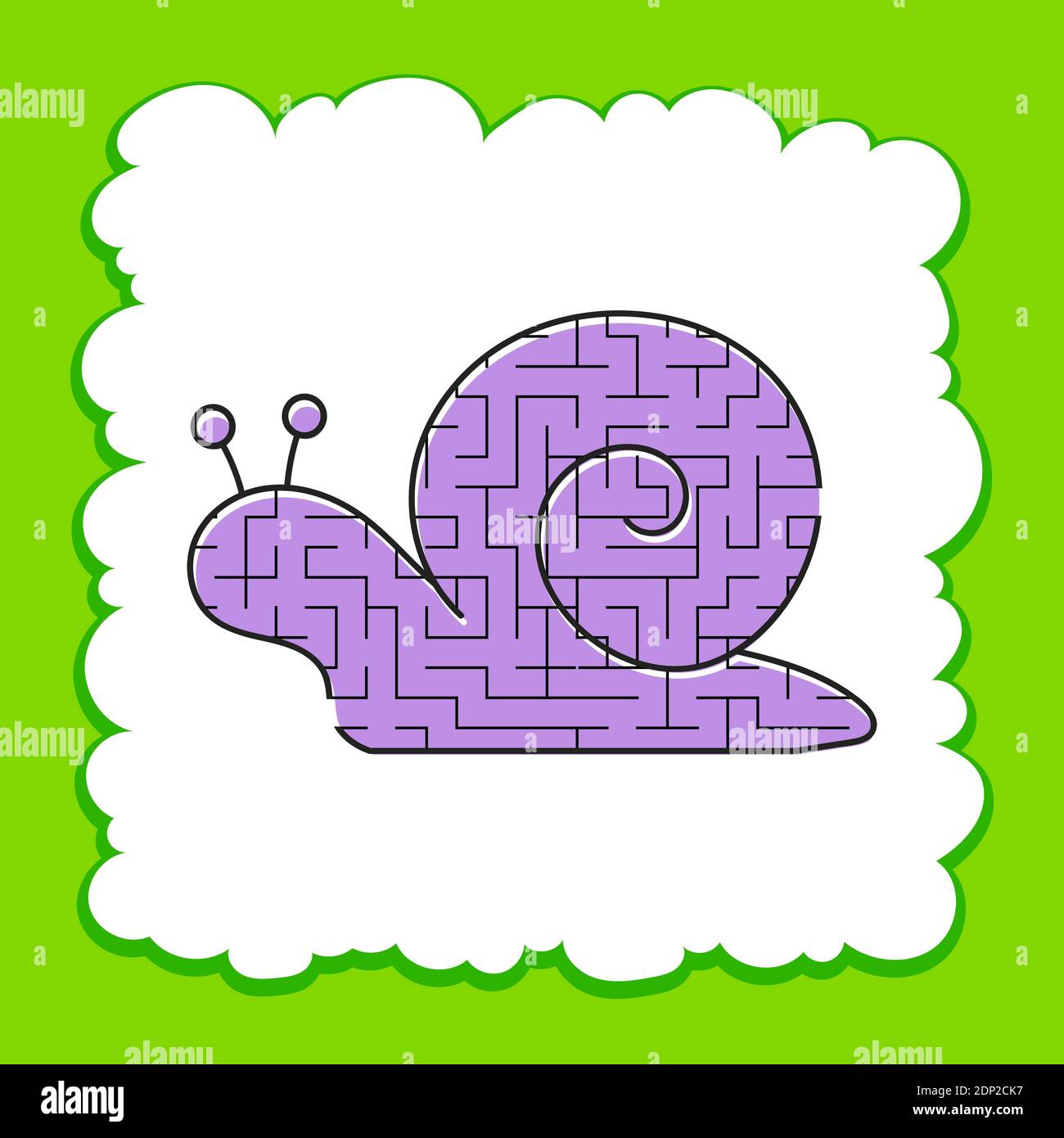 Color labyrinth is a cute snail. Kids worksheets. Activity page. Game ...