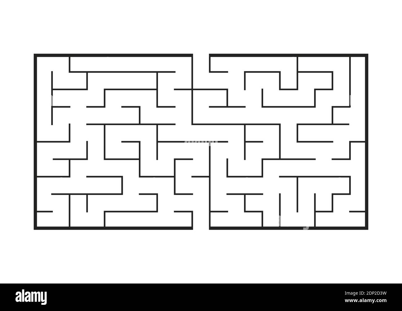 Black rectangular labyrinth. Game for kids. Puzzle for children. Maze ...