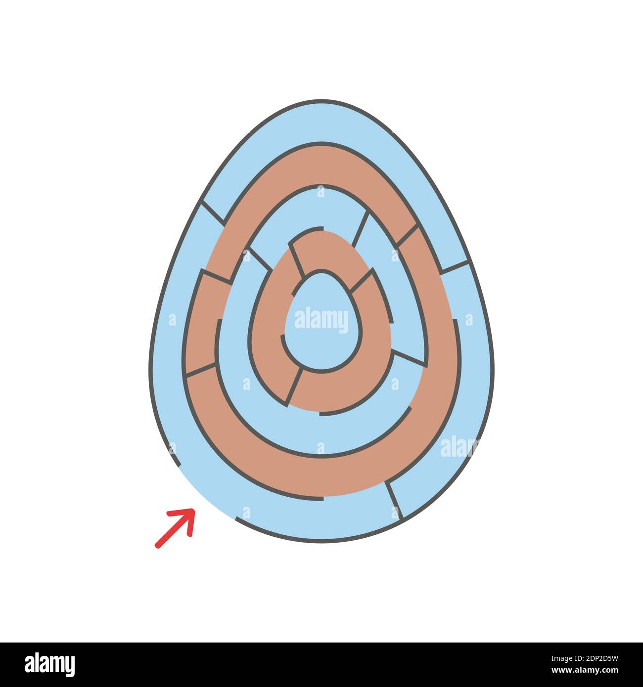 Color oval labyrinth. Game for kids. Puzzle for children. Holiday, egg ...