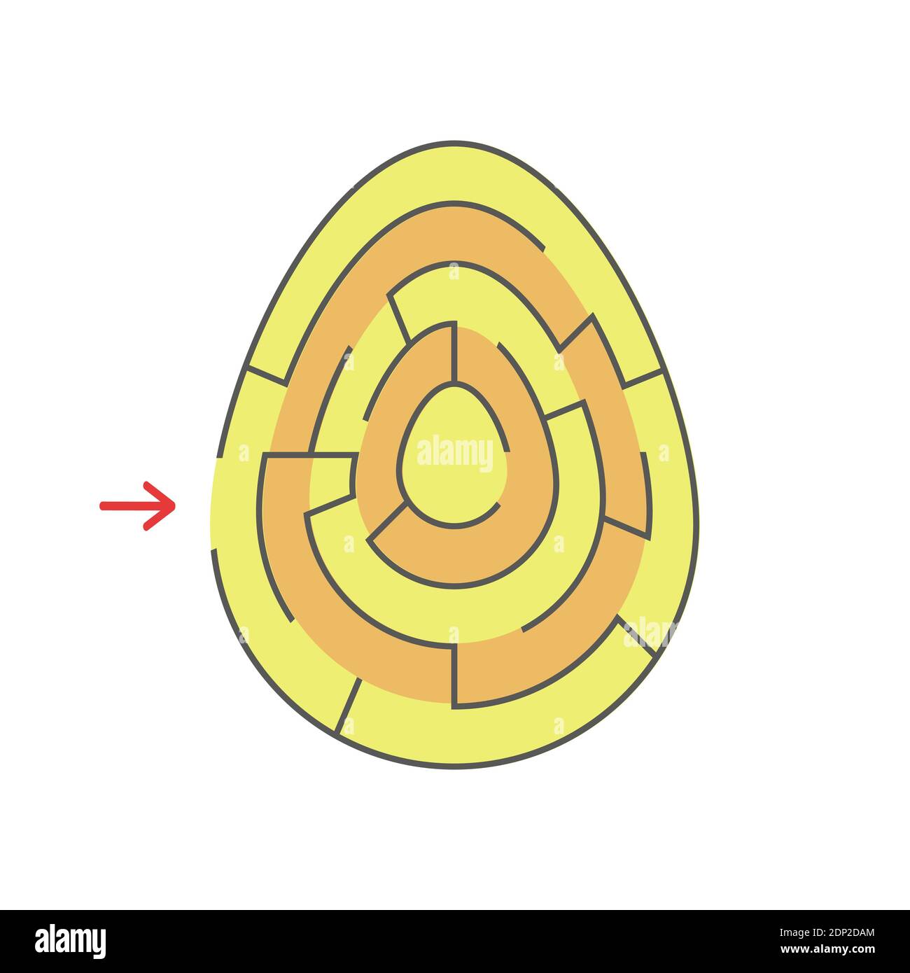 Color oval labyrinth. Game for kids. Puzzle for children. Holiday, egg ...