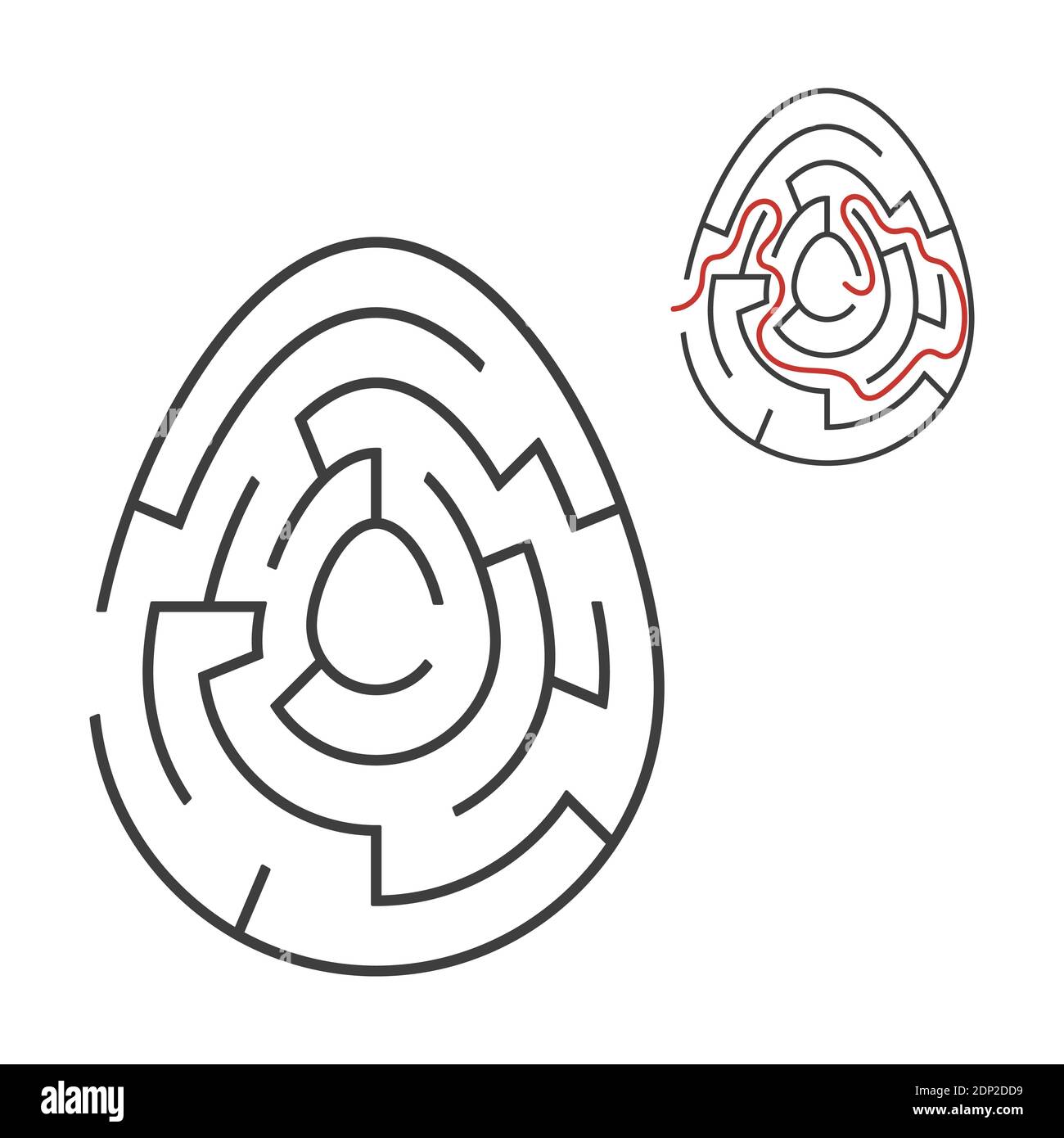 Black oval labyrinth. Game for kids. Puzzle for children. Holiday, egg ...