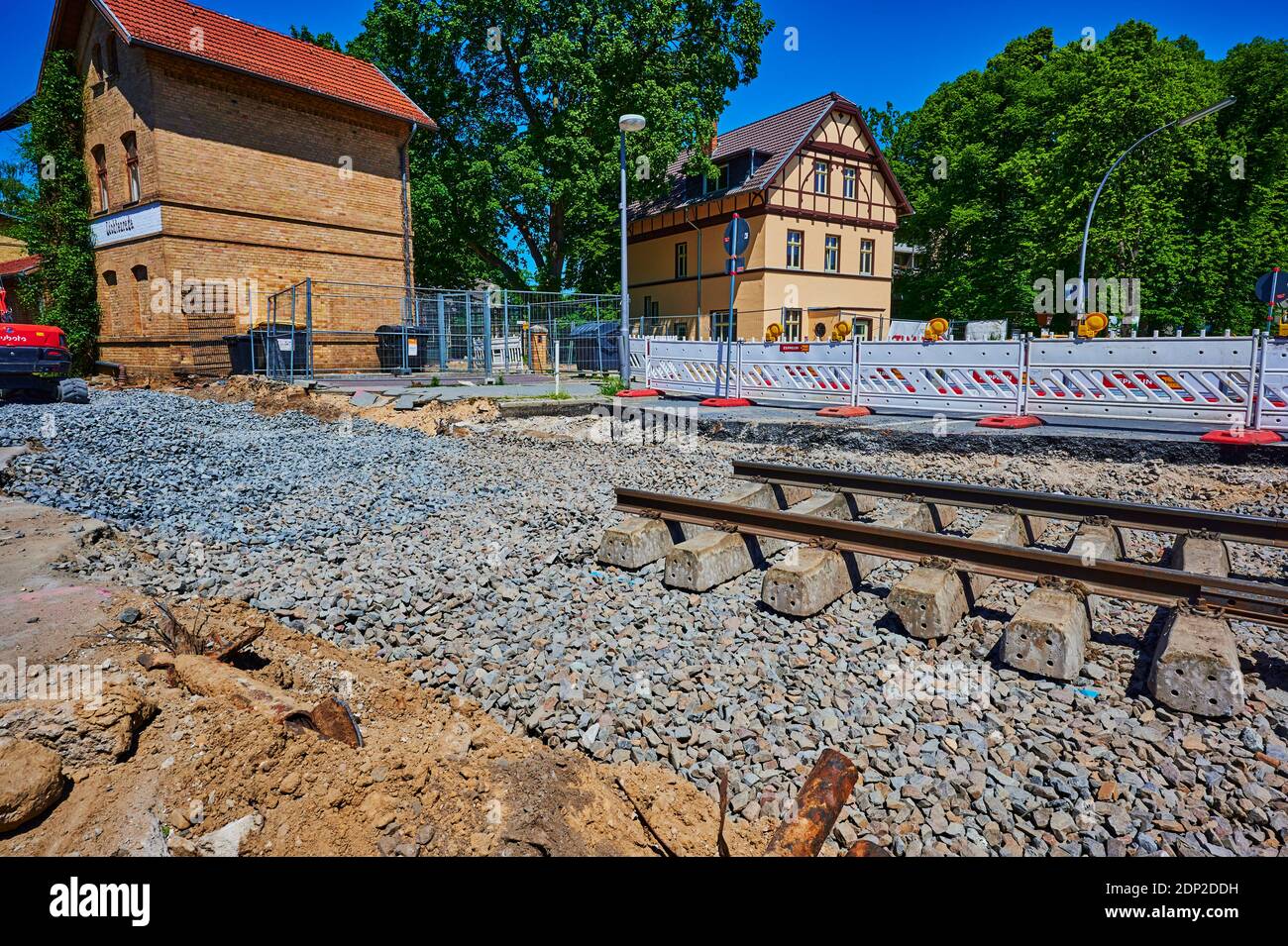 Berlin, Germany - June 1, 2020: Unfinished track at a construction site ...