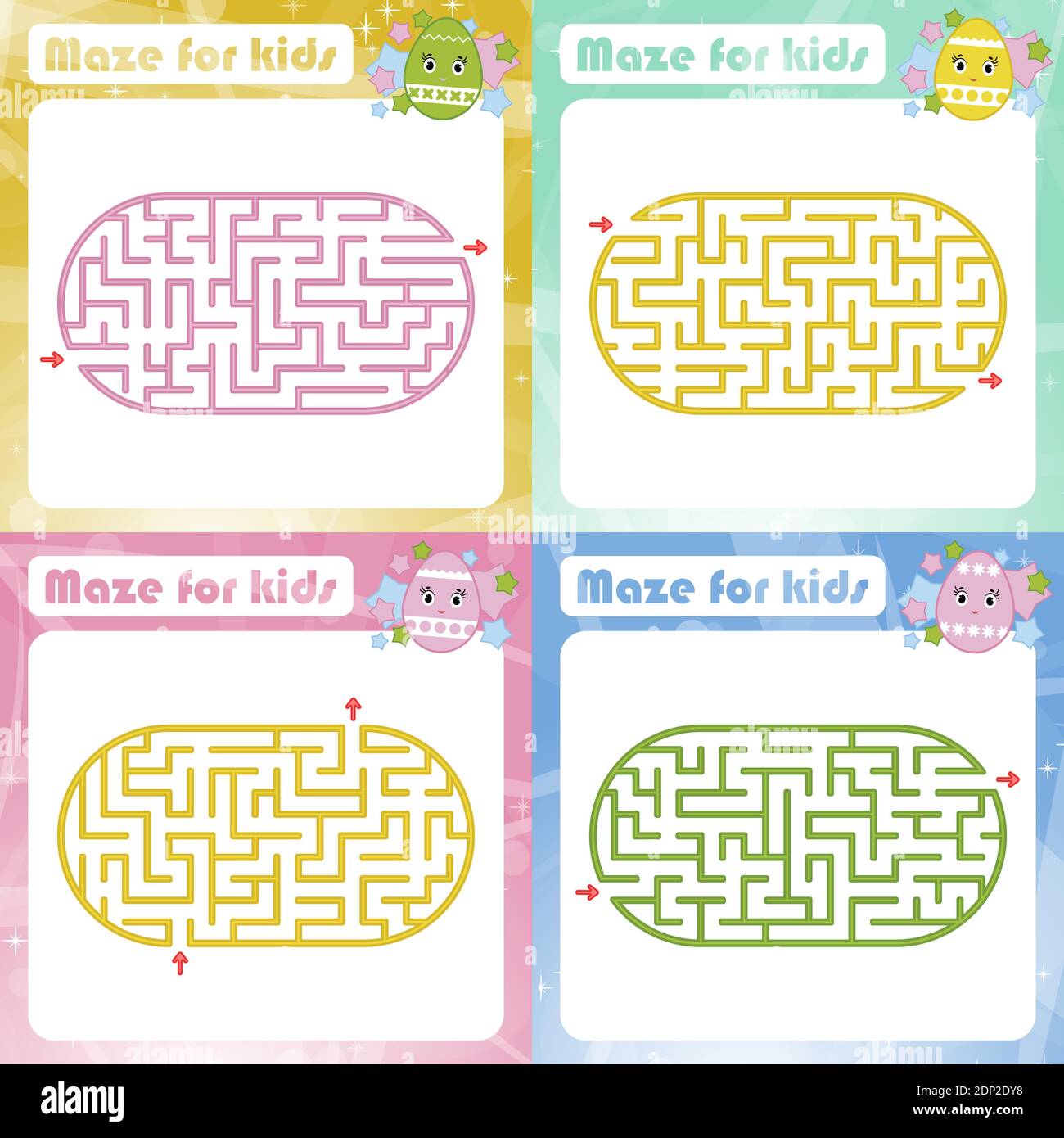A set of mazes. Game for kids. Puzzle for children. Maze conundrum ...
