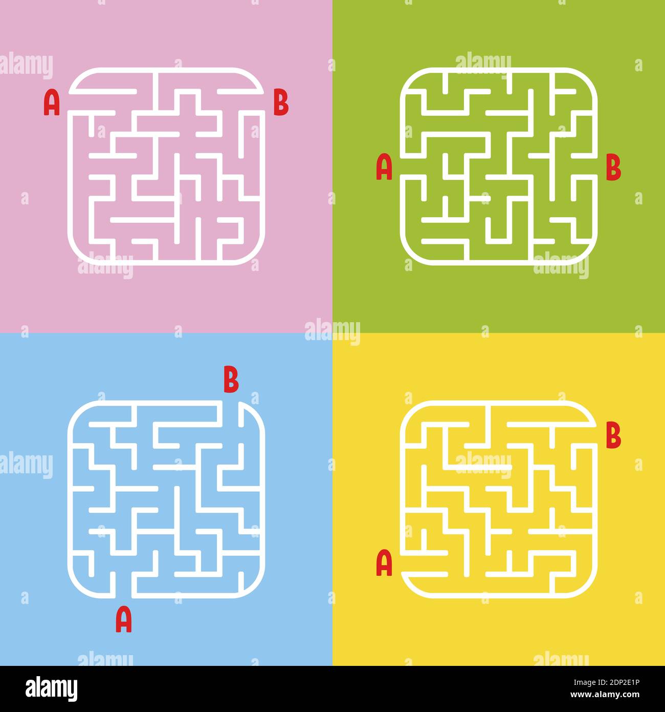 A set of mazes. Game for kids. Puzzle for children. Maze conundrum ...