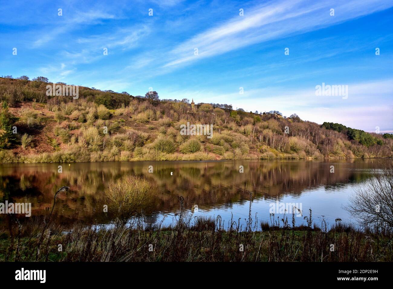 St. Bartholomew’s Church and Scammonden Water Stock Photo - Alamy