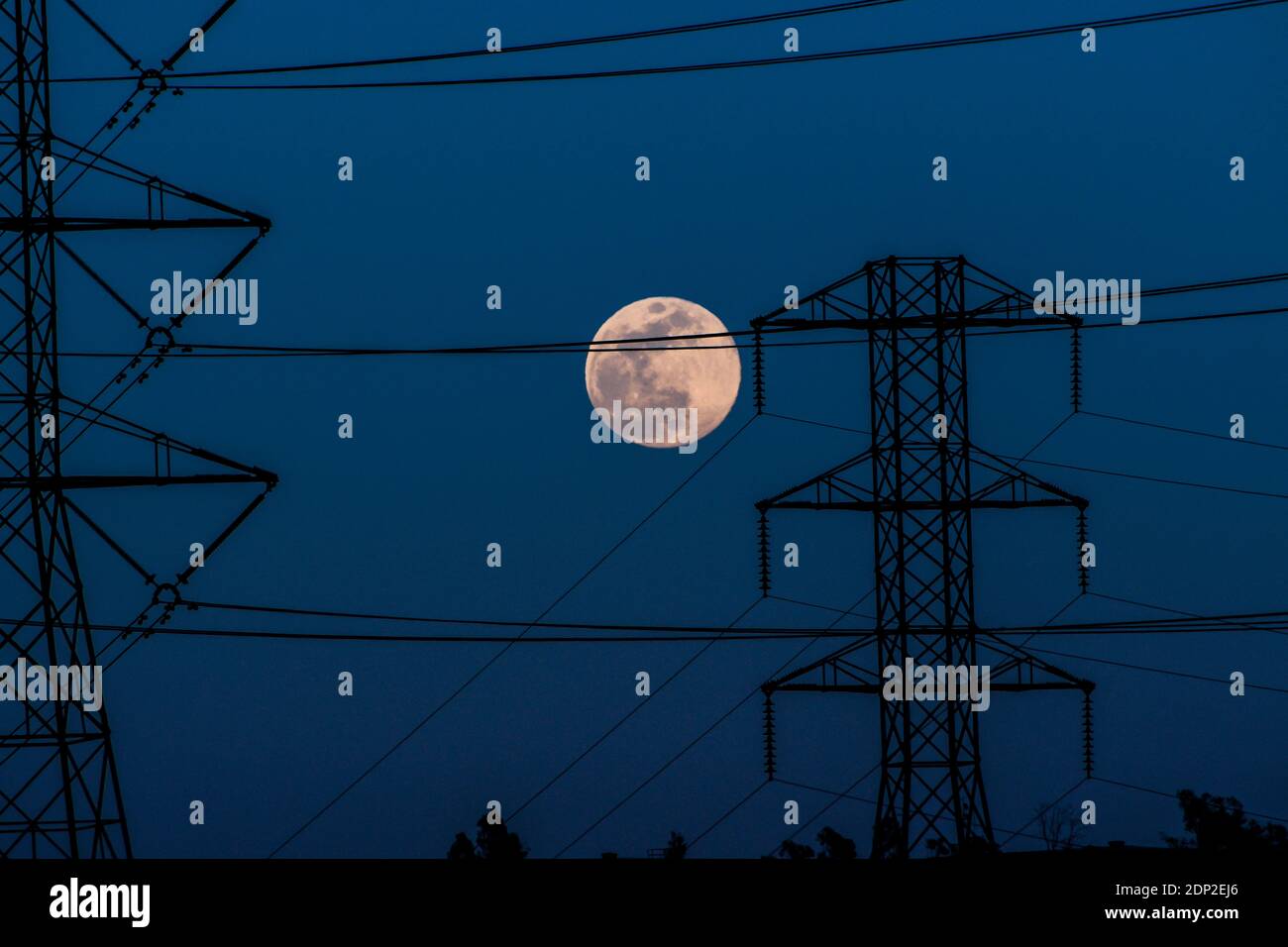 With power lines in the foreground hi-res stock photography and images ...