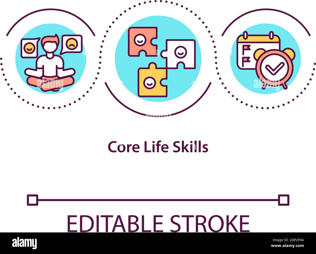 Life skills icon line hi-res stock photography and images - Alamy