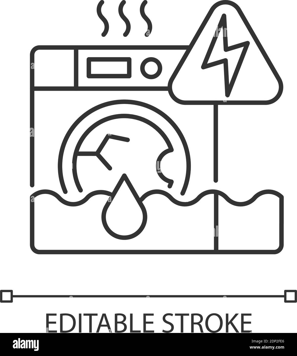 Household appliances malfunction linear icon Stock Vector Image & Art ...
