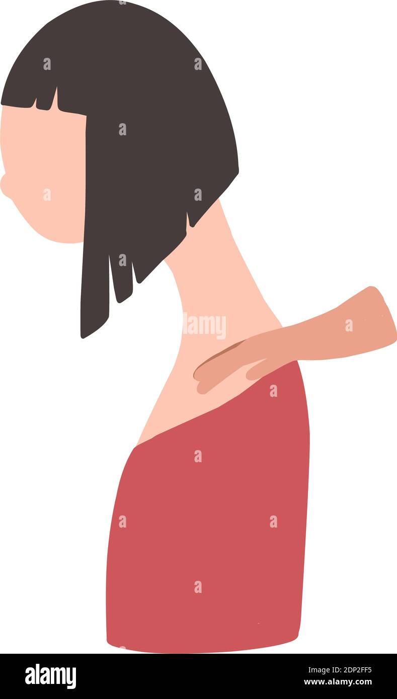 Massaging the cervical spine. Young woman. Neck pain. cosmetology and ...