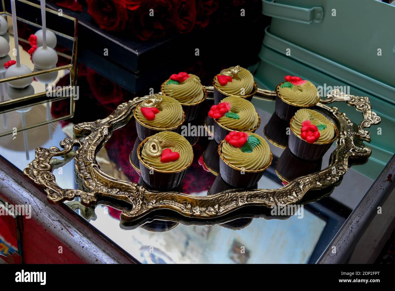 Birthday and wedding buffet desserts. Kids sweets Stock Photo - Alamy