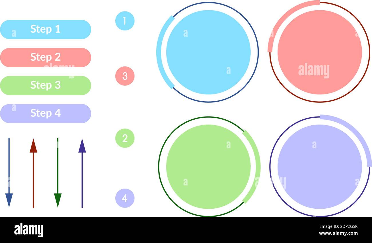 Light color round vector infographic elements set Stock Vector Image ...