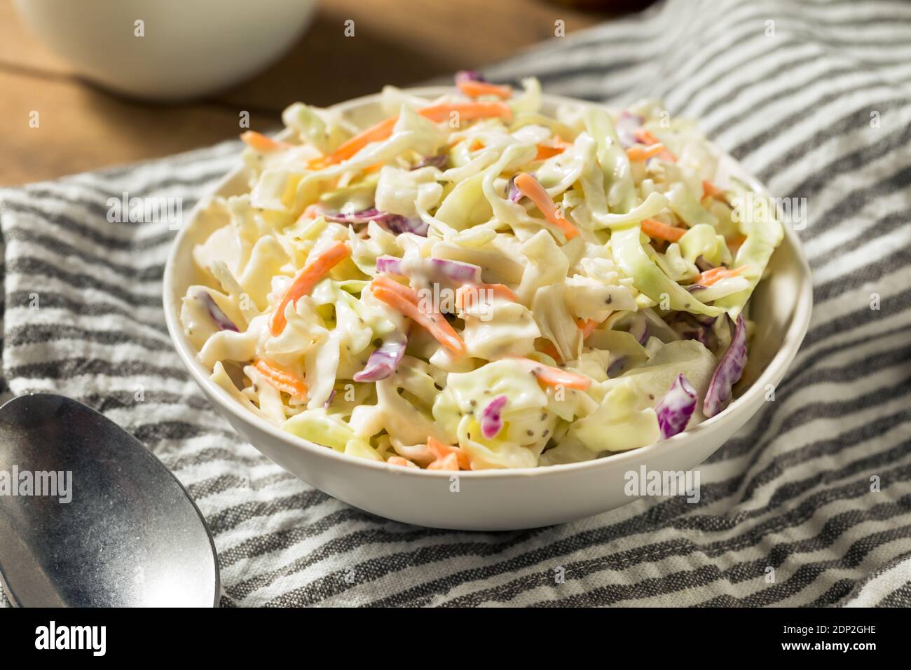 Homemade Creamy Cabbage Coleslaw with Mayo and Carrots Stock Photo - Alamy