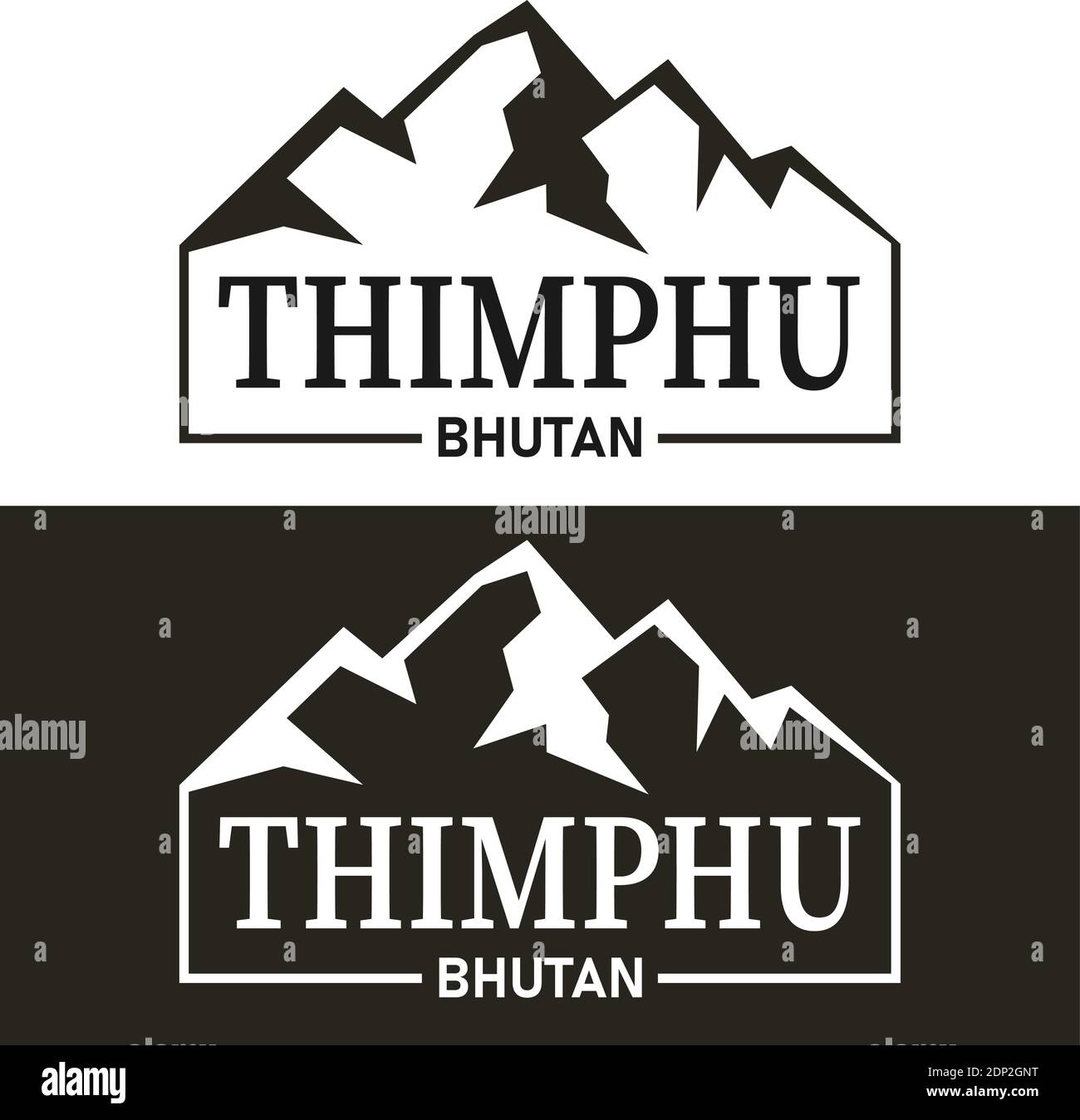 Thimphu city, Vector Logo t-shirt design on a white background Stock ...