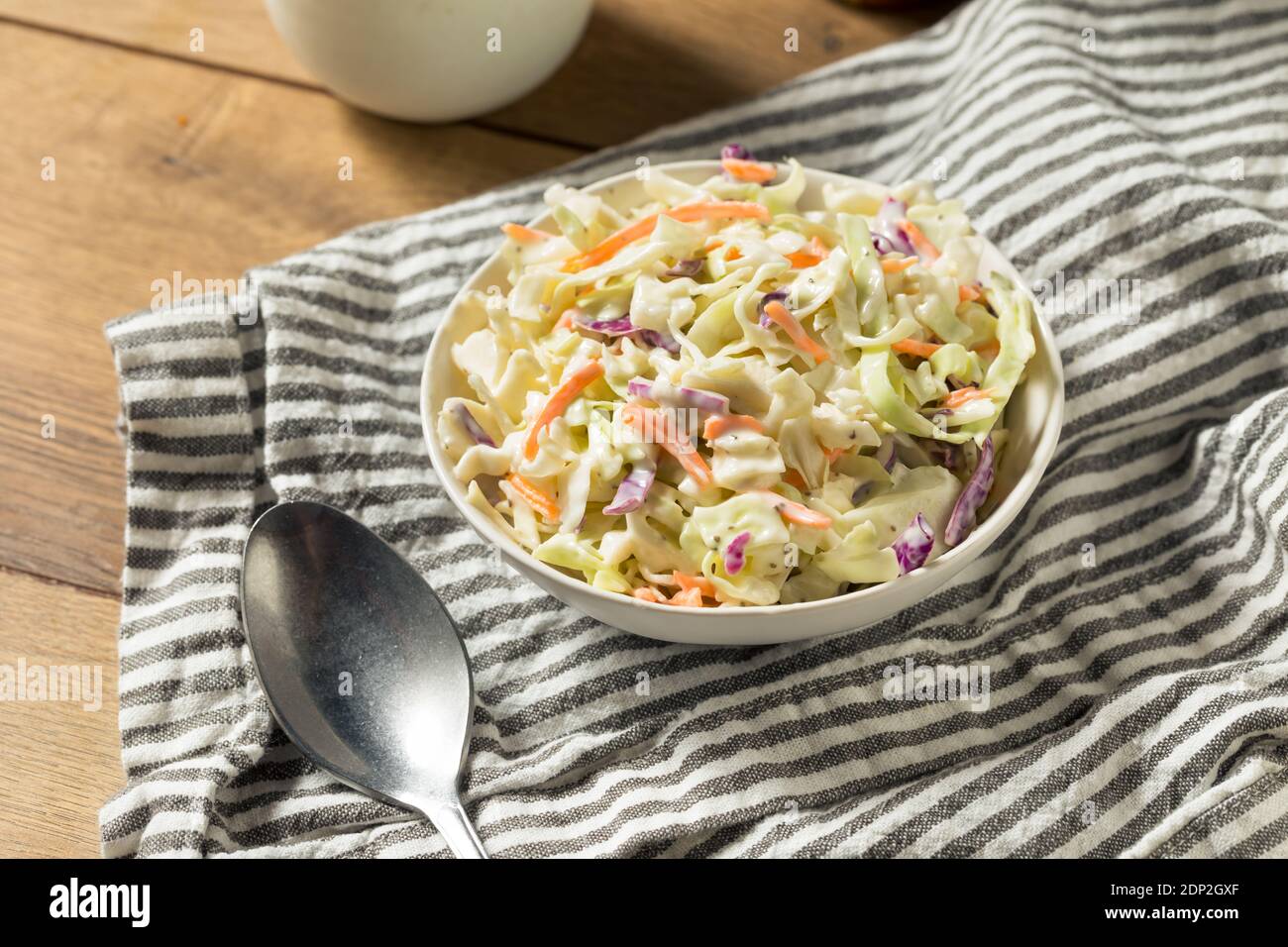 Homemade Creamy Cabbage Coleslaw with Mayo and Carrots Stock Photo - Alamy
