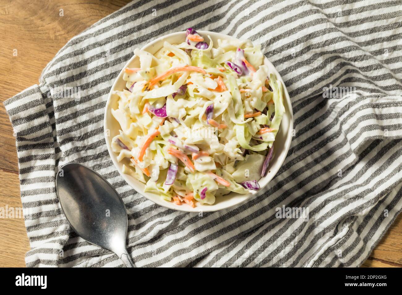 Homemade Creamy Cabbage Coleslaw with Mayo and Carrots Stock Photo - Alamy