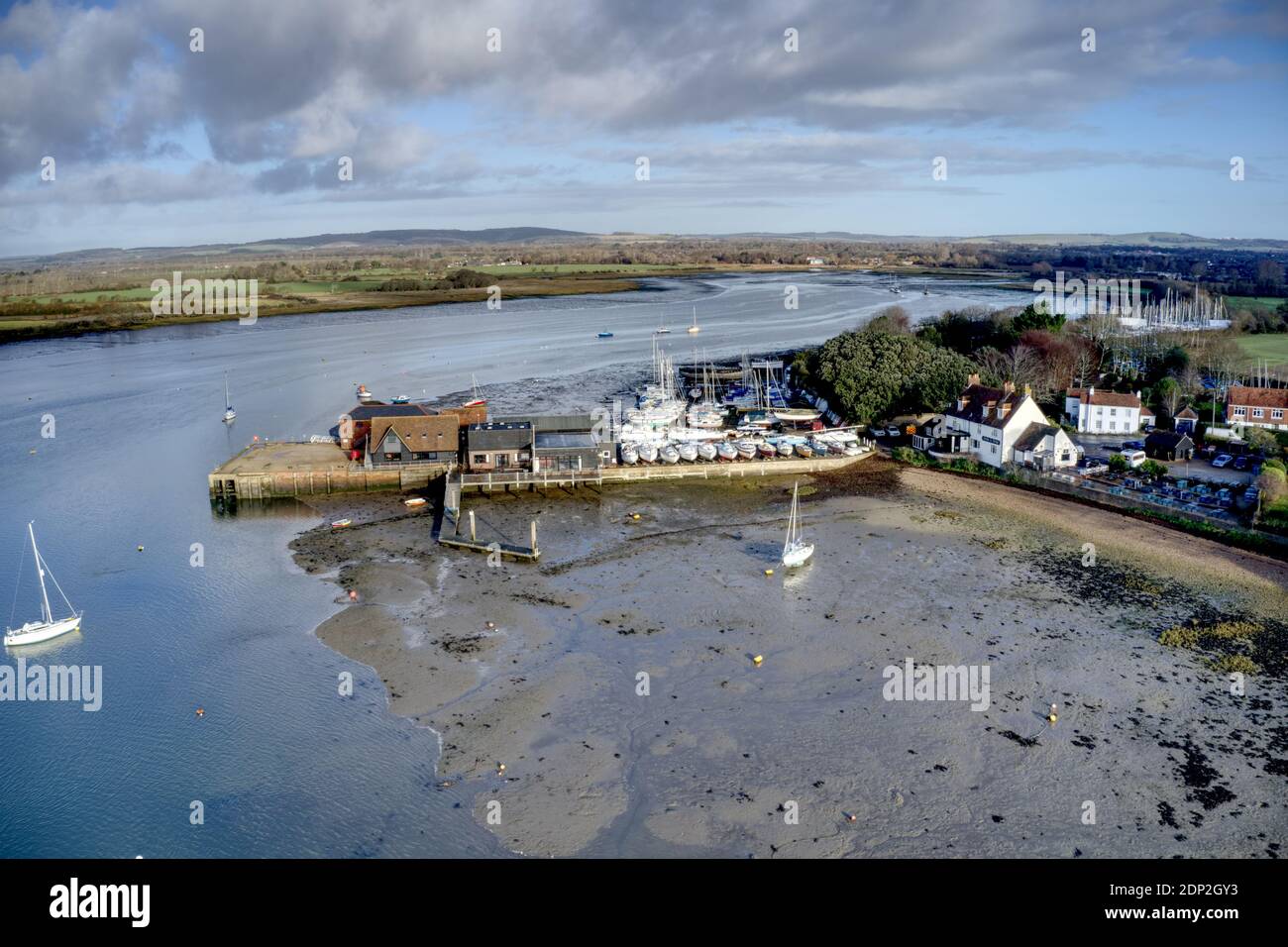 Dell Quay photo from the air of this popular sailing destination with ...