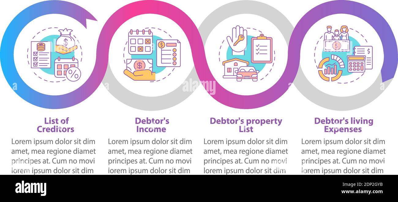 Creditor and debtor contract vector infographic template Stock Vector ...