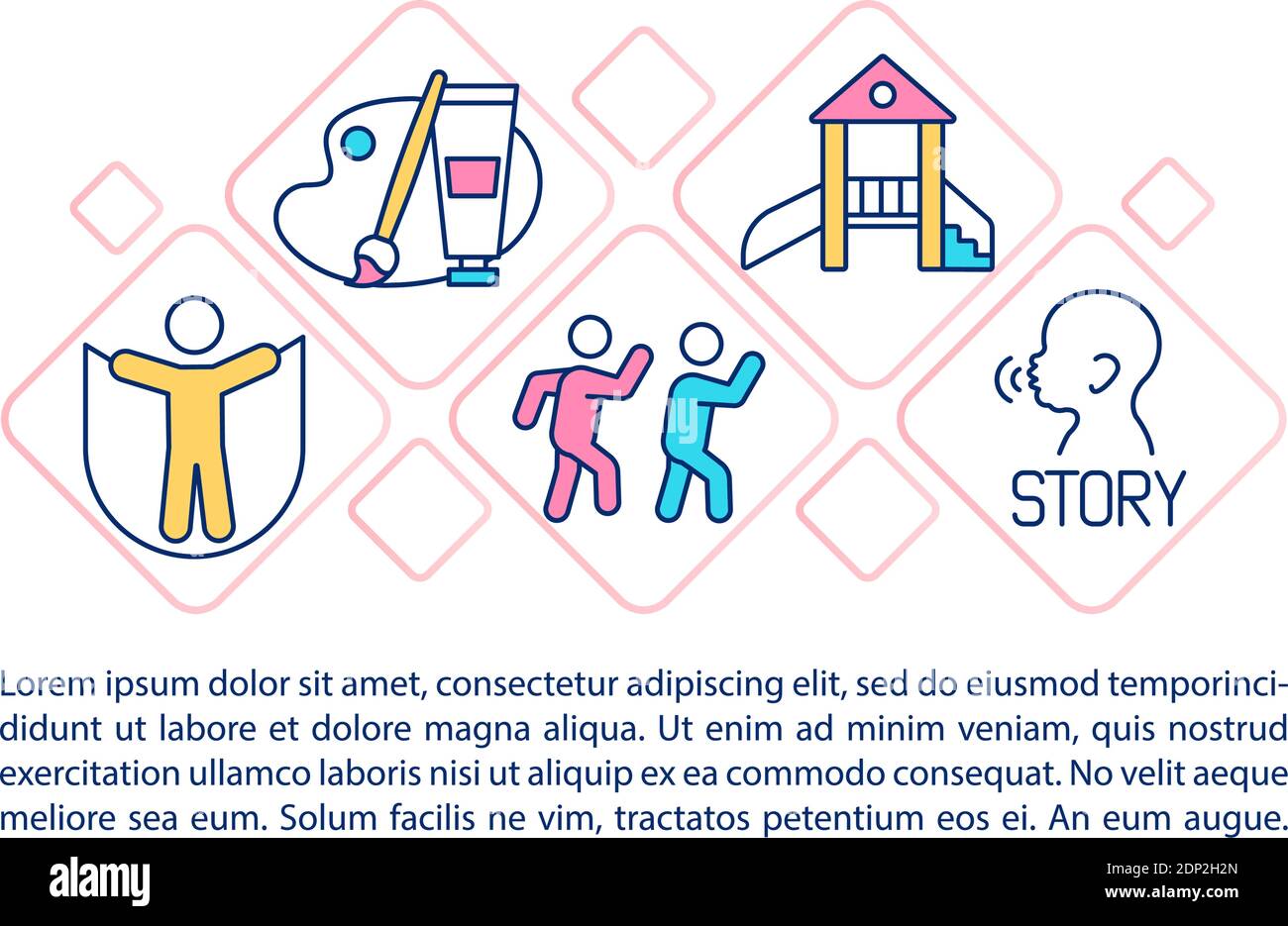 Three-five year baby milestones concept icon with text Stock Vector ...