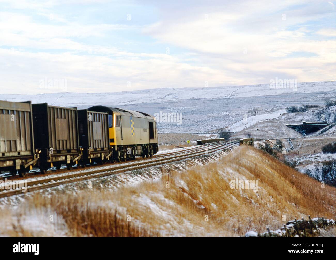Class 60 on Freight Train at Lunds, Settle to Carlisle railway, Cumbria ...