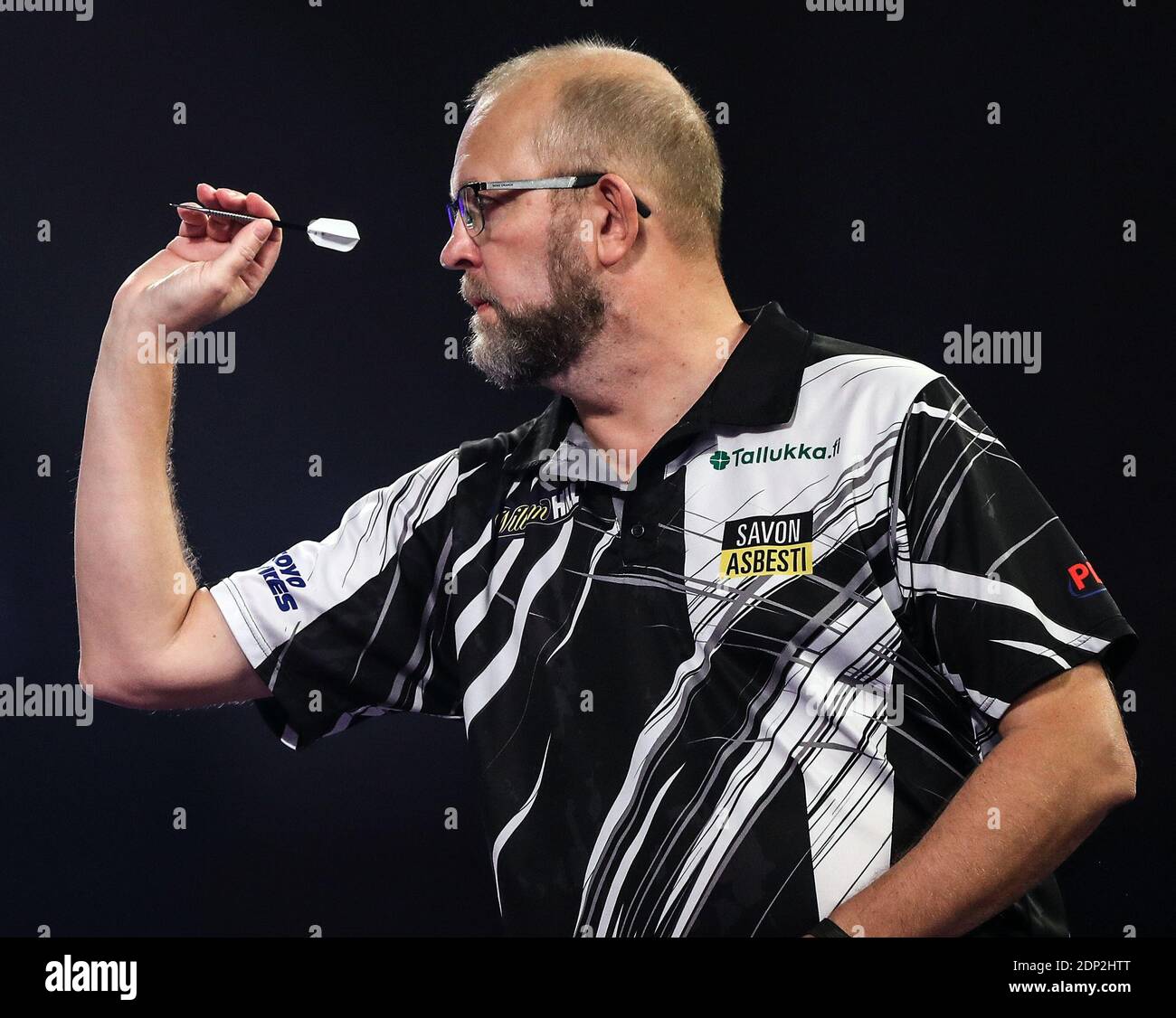Marko Kantele in action during day four of the William Hill World Darts ...