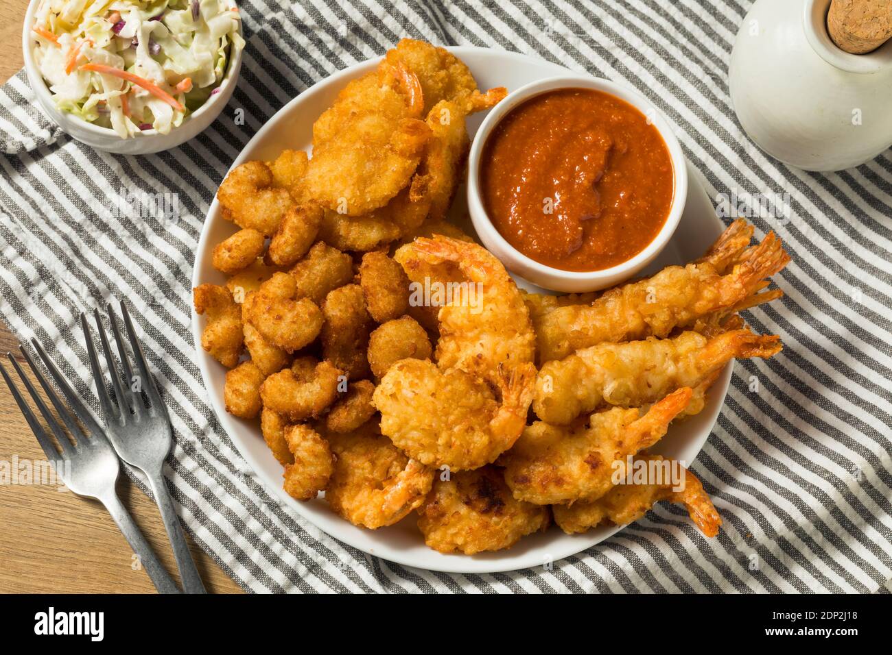 Homemade Deep Fried Shrimp Platter with Cocktail Sauce Stock Photo - Alamy