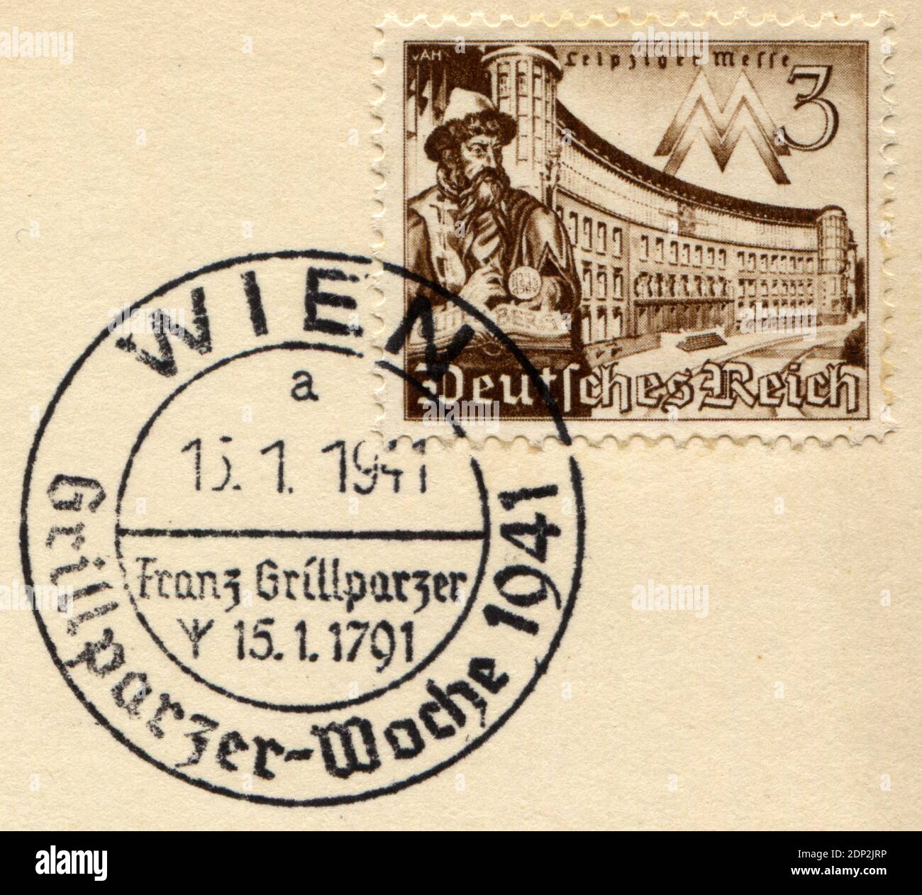 GERMANY - CIRCA 1940: Stamp printed in Germany, dedicated to Leipzig ...