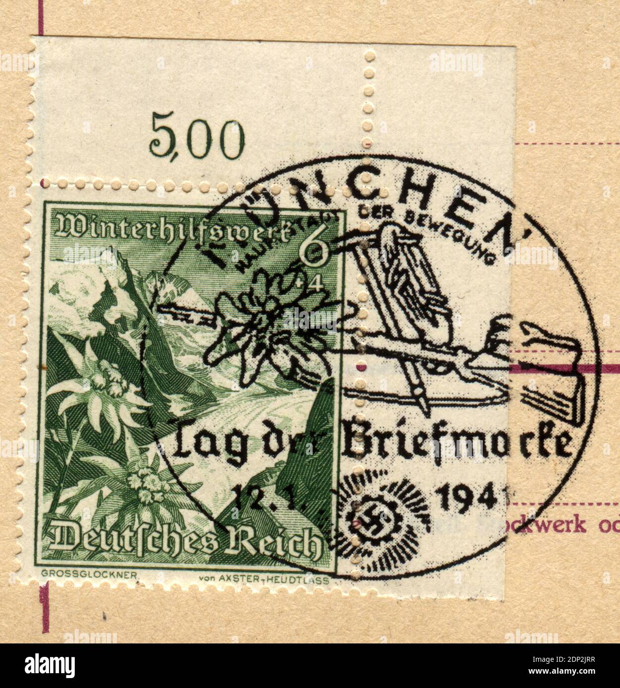 GERMANY - CIRCA 1938: Postage stamp printed in Germany, issue Winter ...