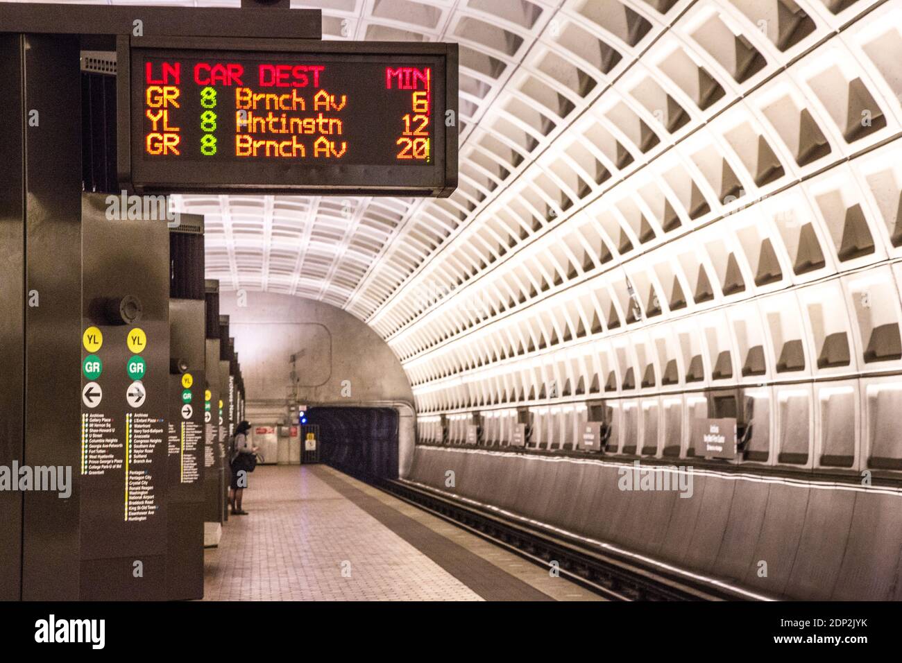 Washington DC Metro System Platform during Coronavirus Socially ...