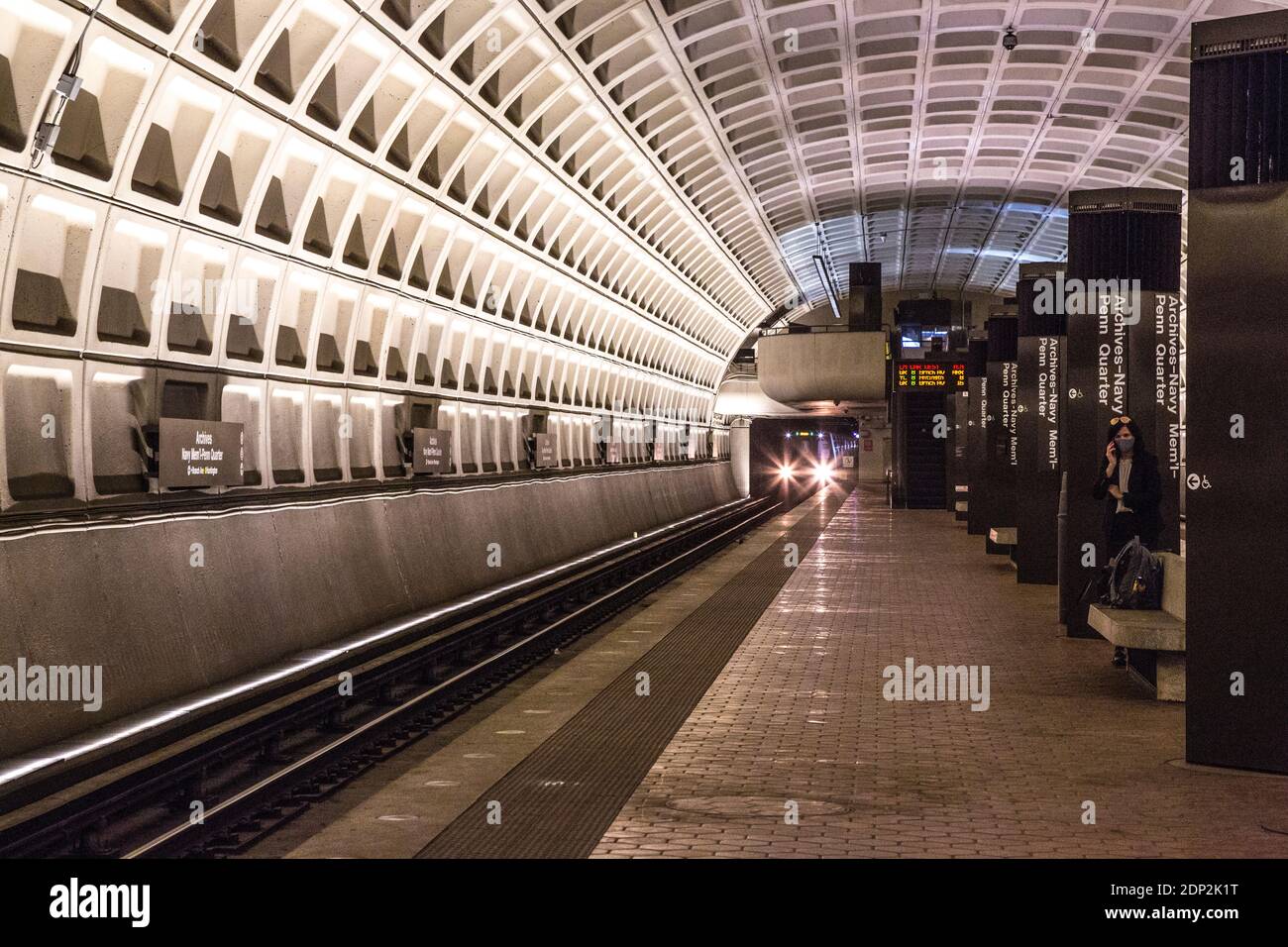 Washington DC Metro System Platform during Coronavirus COVID-19 ...
