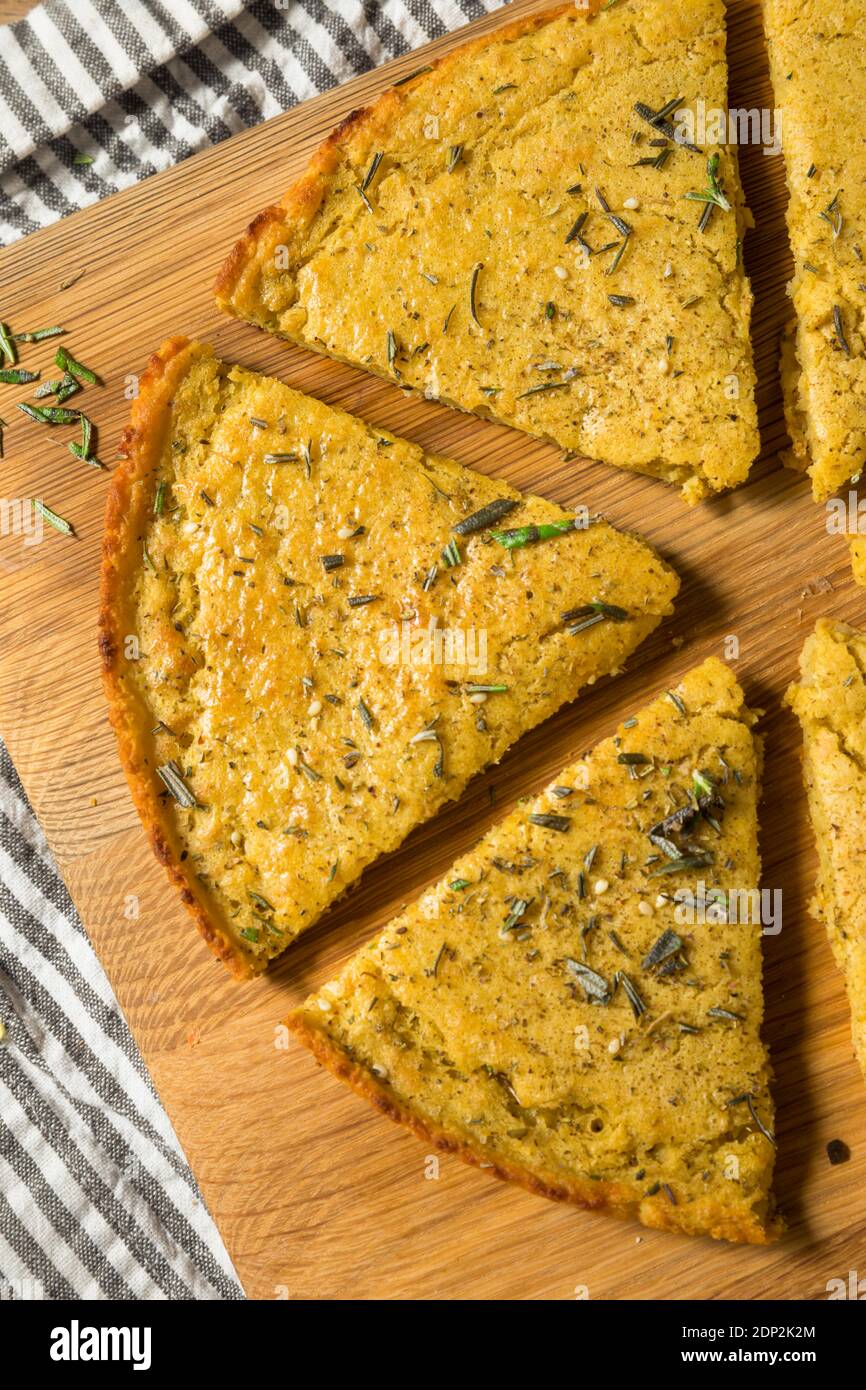 Homemade Italian Chickpea Socca Flatbread with Rosemary and Olive Oil ...
