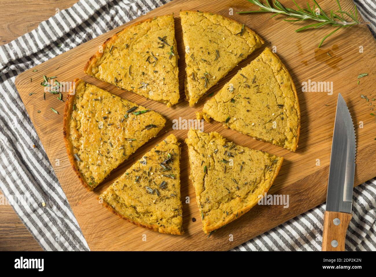 Homemade Italian Chickpea Socca Flatbread with Rosemary and Olive Oil ...